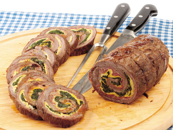 Arrosto ripieno con spinaci e prosciutto